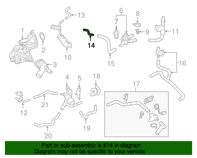 1993-2024 Toyota Engine Coolant Hose 99555-10200 | Toyota Parts Center