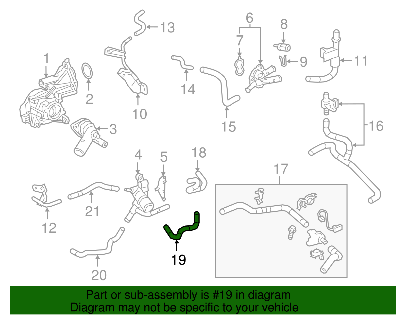 2018-2024 Toyota Engine Coolant Hose 16282-F0390 | Toyota Parts Center