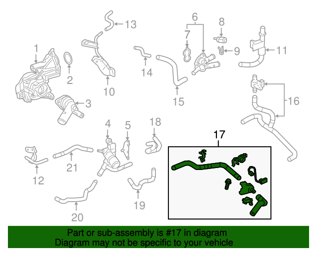 2018-2022 Toyota Engine Coolant Hose 16261-F0012 | OEM Parts Online