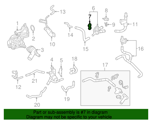 16345-F0010 - Engine Coolant Outlet Gasket - 2018-2023 Toyota ...