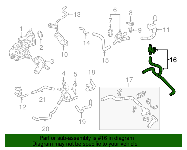 2018-2024 Toyota By-Pass Hose 16260-F0010 | OEM Parts Online