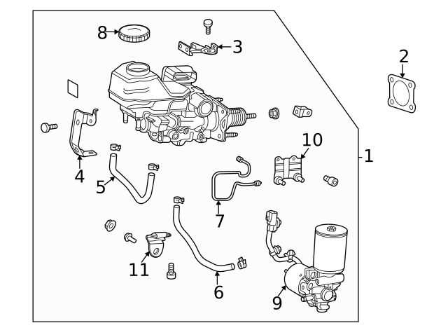 47759-42020 - Master Cylinder Assembly Lower Bracket 2021-2023 Toyota ...