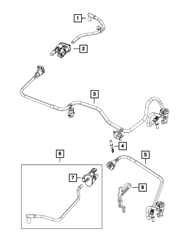 2016-2019 Mopar Purge Hose 68250914AB | Mopar eStore