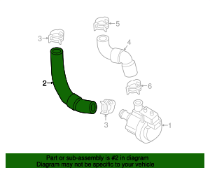 5Q0-122-073-CM - Engine Coolant Hose 2015-2016 Audi A3 | Audi OEM Parts