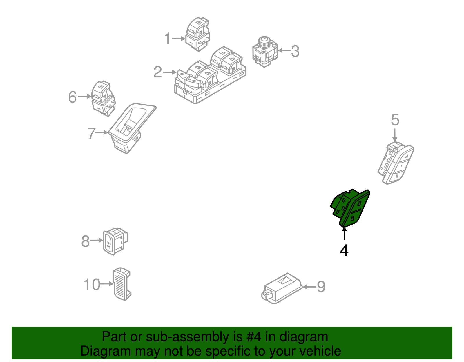 2018-2024 Audi Lock Switch 80C-962-108-5PR | Audi OEM Parts Guy