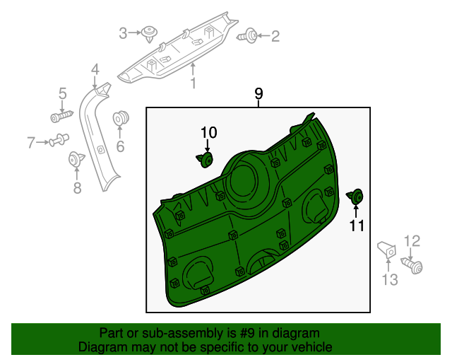 51-49-9-801-413 - Liftgate Trim Cover 2011-2016 Mini Cooper Countryman ...