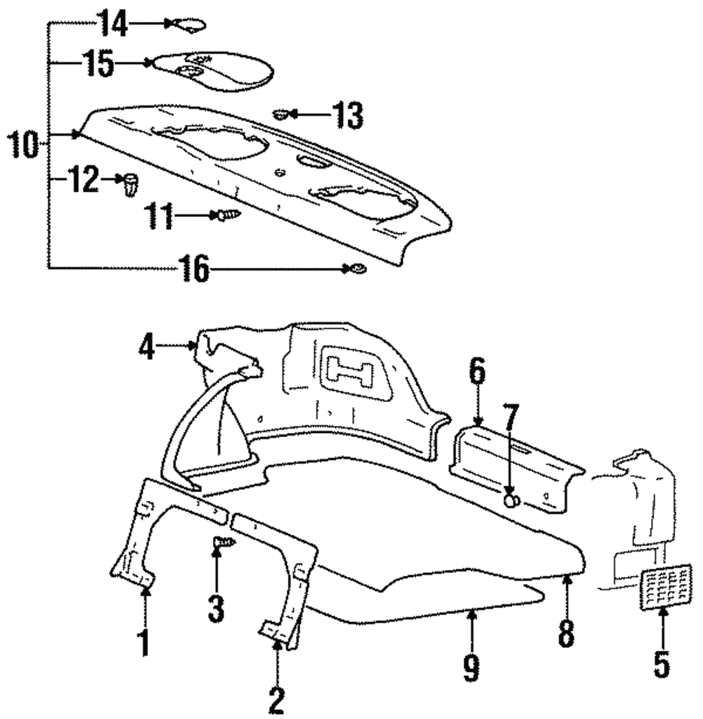 1996-1998 Hyundai Elantra Partition Panel 85780-29100-LG | QuirkParts