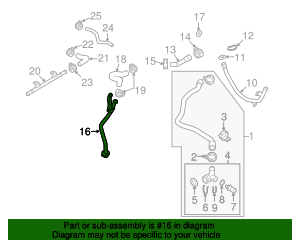 07K-121-065-J - Engine Coolant Bypass Pipe - 2006-2007 Volkswagen ...