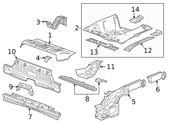 95241739 GM Passenger Side Rear Compartment Panel Longitudinal ...