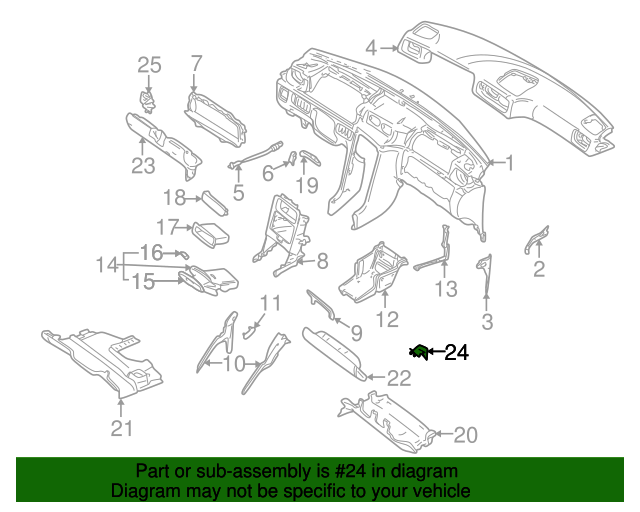 Genuine Knee Bolster Bracket for 1993-2004 Volvo | Part# 6818962 | Over ...