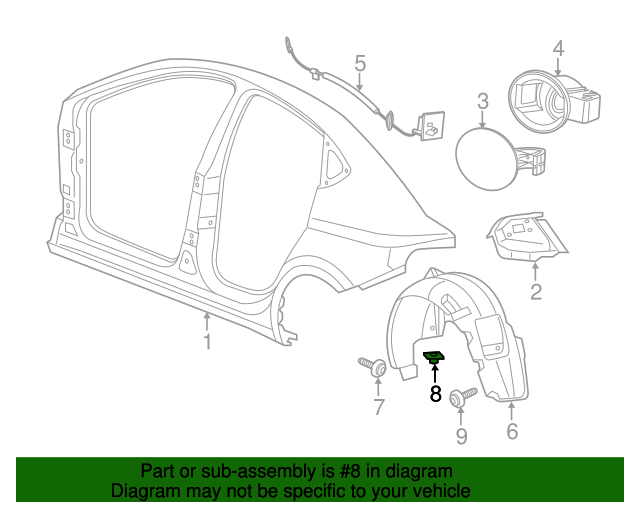 2013-2021 Mopar Wheelhouse Liner Nut 6510462AA | TascaParts.com
