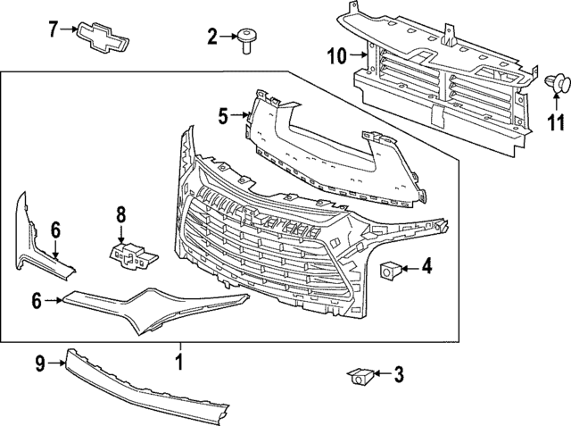 2023-2024 Chevrolet Blazer F Grille 87860242 GM | GMPartsDirect.com