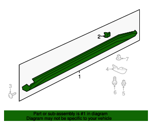 76851-1KA0A - Rocker Molding 2011-2017 Nissan Juke | Nissan Wholesale ...