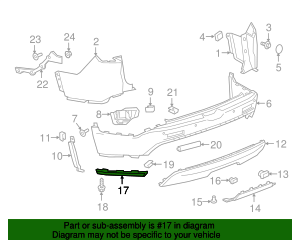 2017-2019 GMC Acadia Anthracite Rear Bumper Fascia Molding 84109984 ...