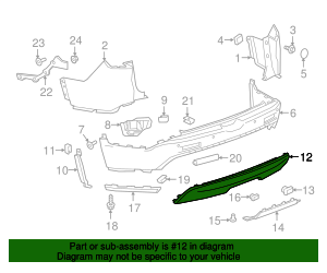 2017-2019 GMC Acadia Silver Metallic Rear Bumper Fascia Lower Skid ...