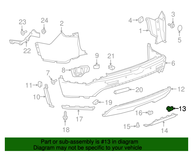 2012-2024 GM Bumper Cover Nut 11612236 GM | GMPartsDirect.com