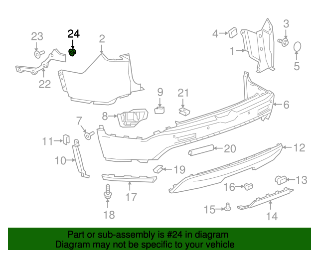 2013-2023 GM Rear Bumper Fascia Seal 22777400 GM | GMPartsDirect.com