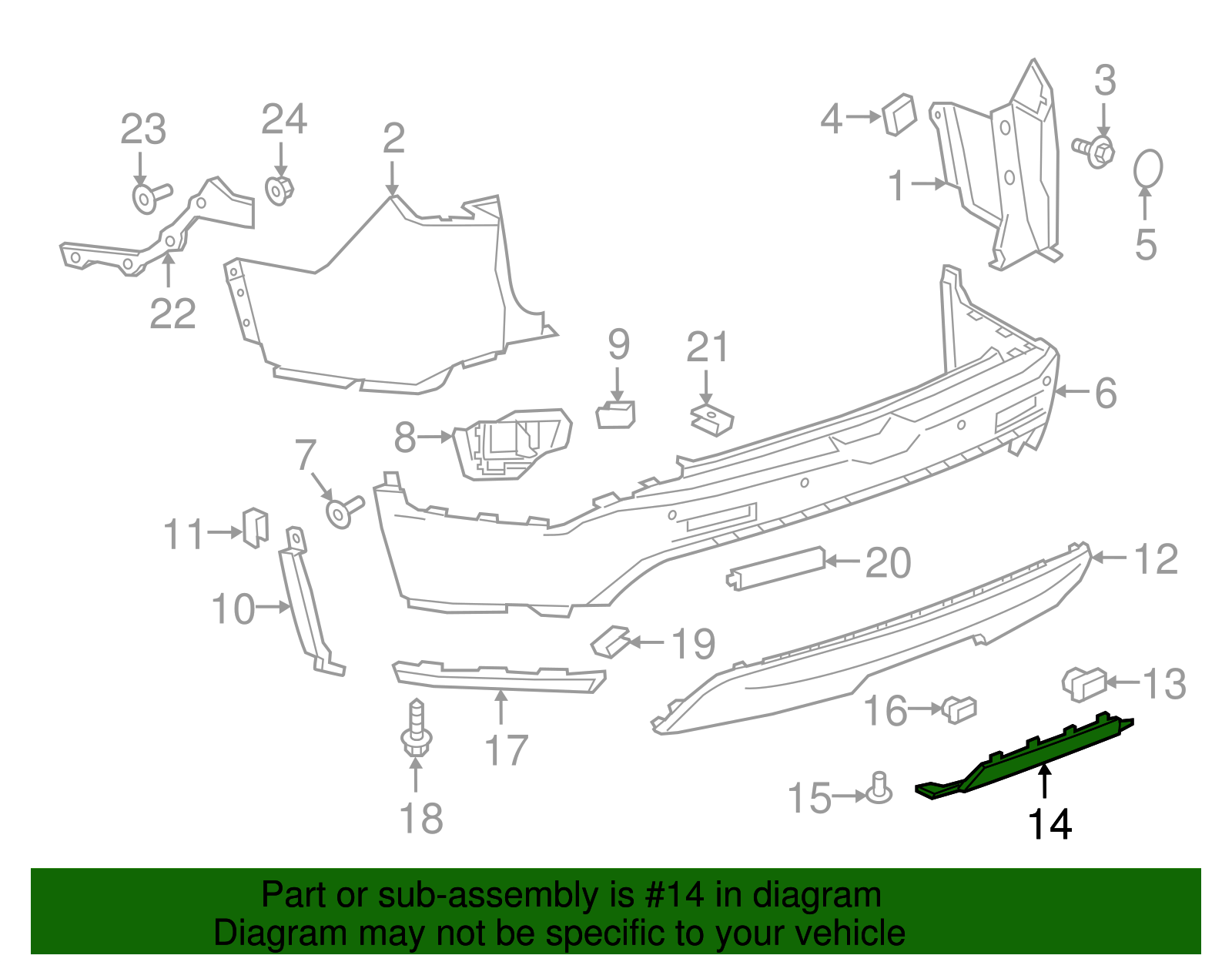 2020-2023 GMC Acadia Light Cool Anderson Rear Bumper Cover Trailer ...