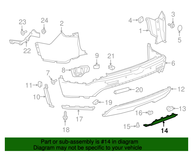2017-2019 GMC Acadia Black Rear Bumper Fascia Trailer Hitch Cover ...