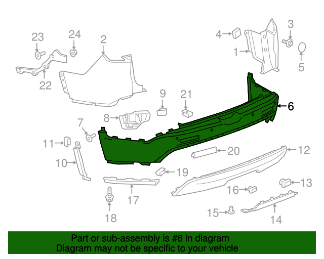 2020-2021 GMC Acadia Black Rear Bumper Lower Fascia 84769843 GM ...