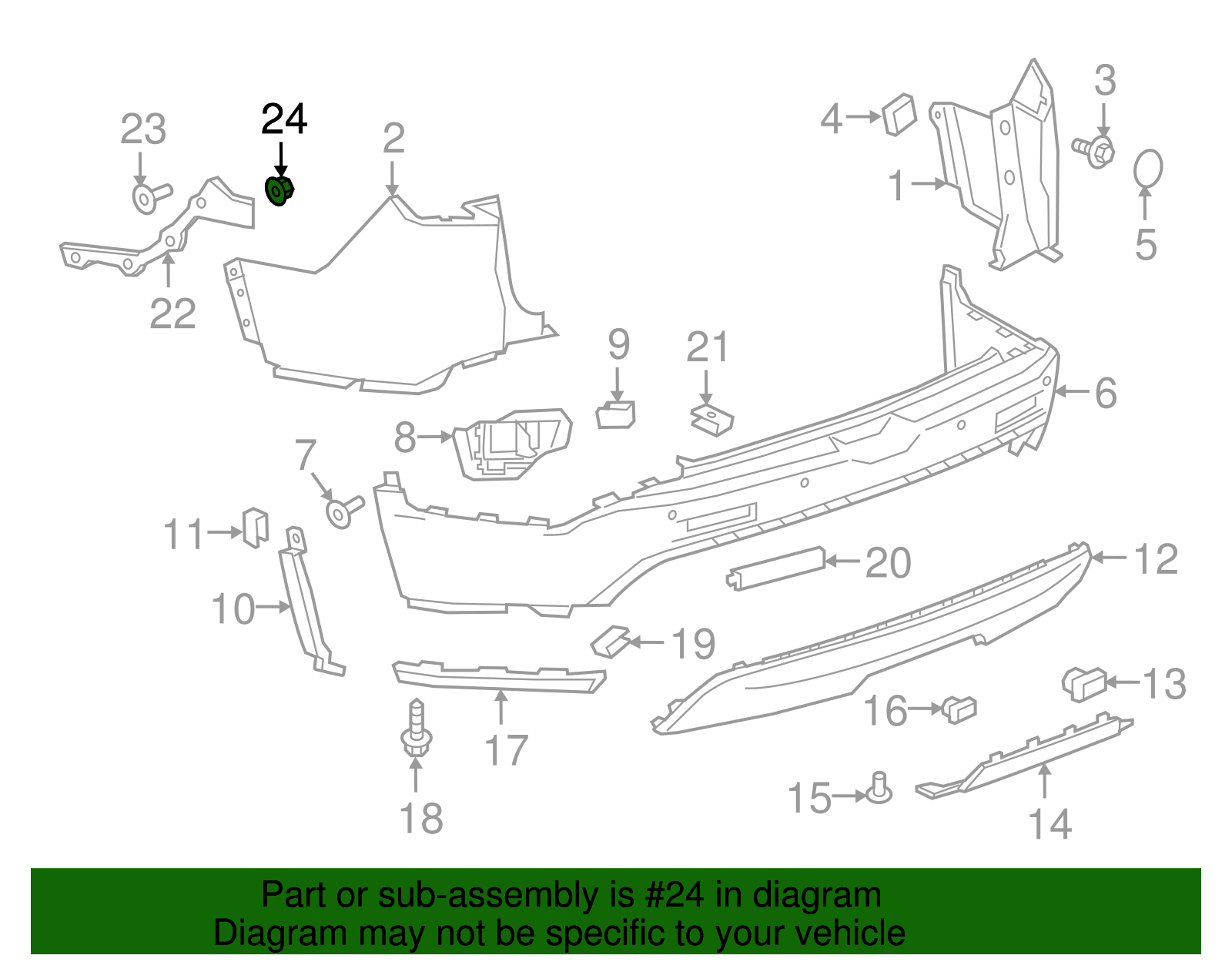 2013-2025 GM Rear Bumper Fascia Seal 22777400 GM | GMPartsDirect.com