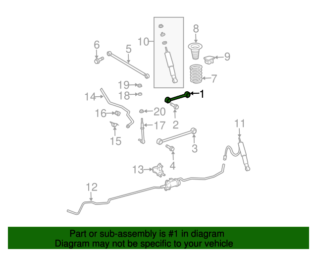 Suspension Control Arm (Left, Right, Rear, Upper) - 2003-2014 Toyota ...