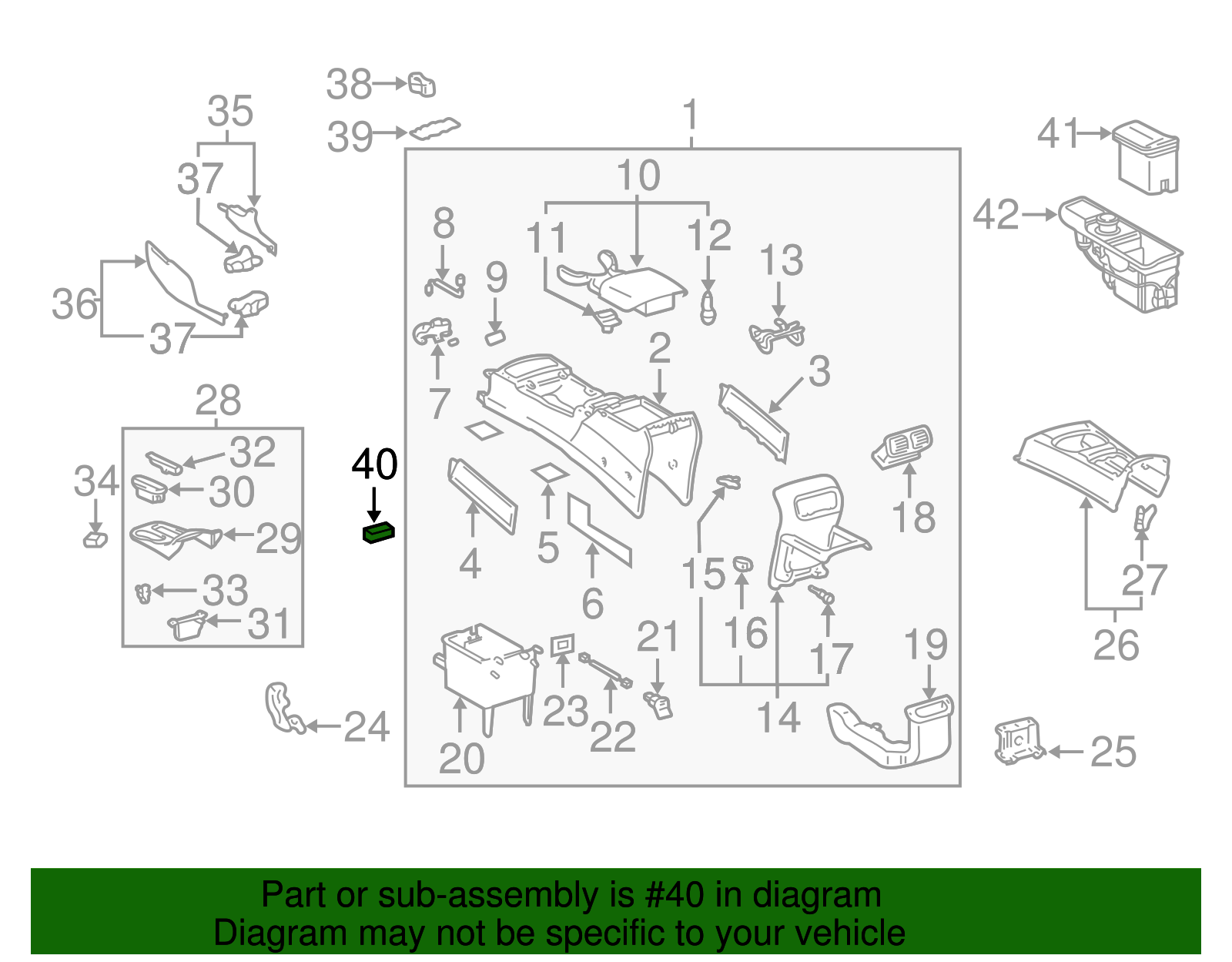 2000-2009 Toyota Coin Holder 55450-0C010 | Toyota Parts Center
