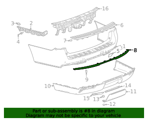 84371055 - Nightrider Chrome Rear Bumper Fascia Molding - 2021-2023 GM ...