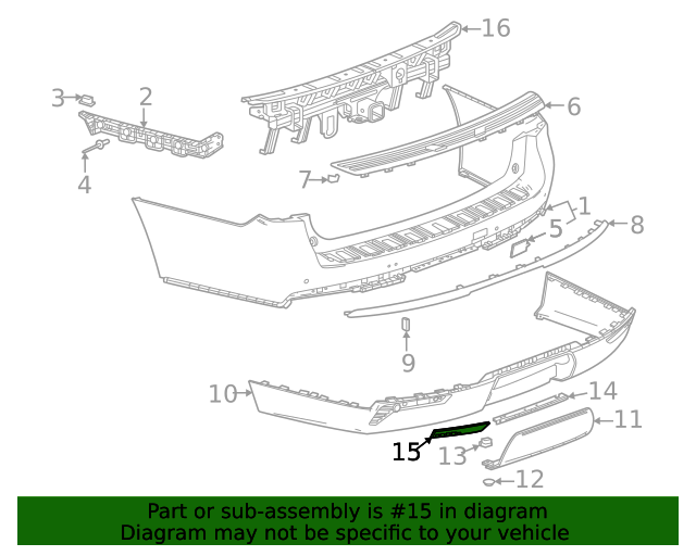2021-2023 GM Rear Driver Side Bumper Cover Lower Signal Lamp 85547085 ...