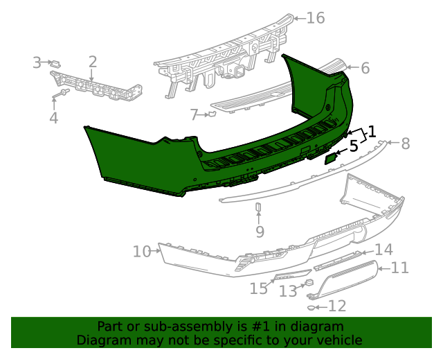 2023-2024 GM Bumper Cover 87814044 GM | GMPartsDirect.com