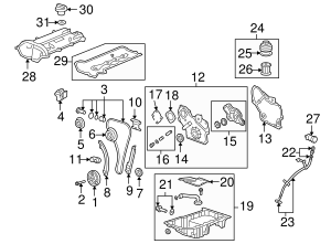 12598014 - Camshaft Cover Gasket Kit with Seals GM 2006-2012 GM | Parts ...