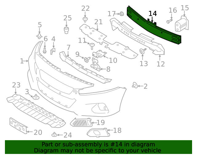 2019-2020 Nissan Altima Reinforced Beam 62030-6CA0A | TascaParts.com