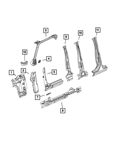 Aperture Panel and Pillar Supports for 2019 Jeep Wrangler | My Mopar Parts