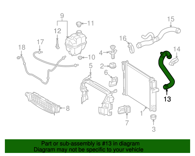 211-501-03-82 - Upper Hose 2003-2005 Mercedes-Benz E 320 | Mercedes ...