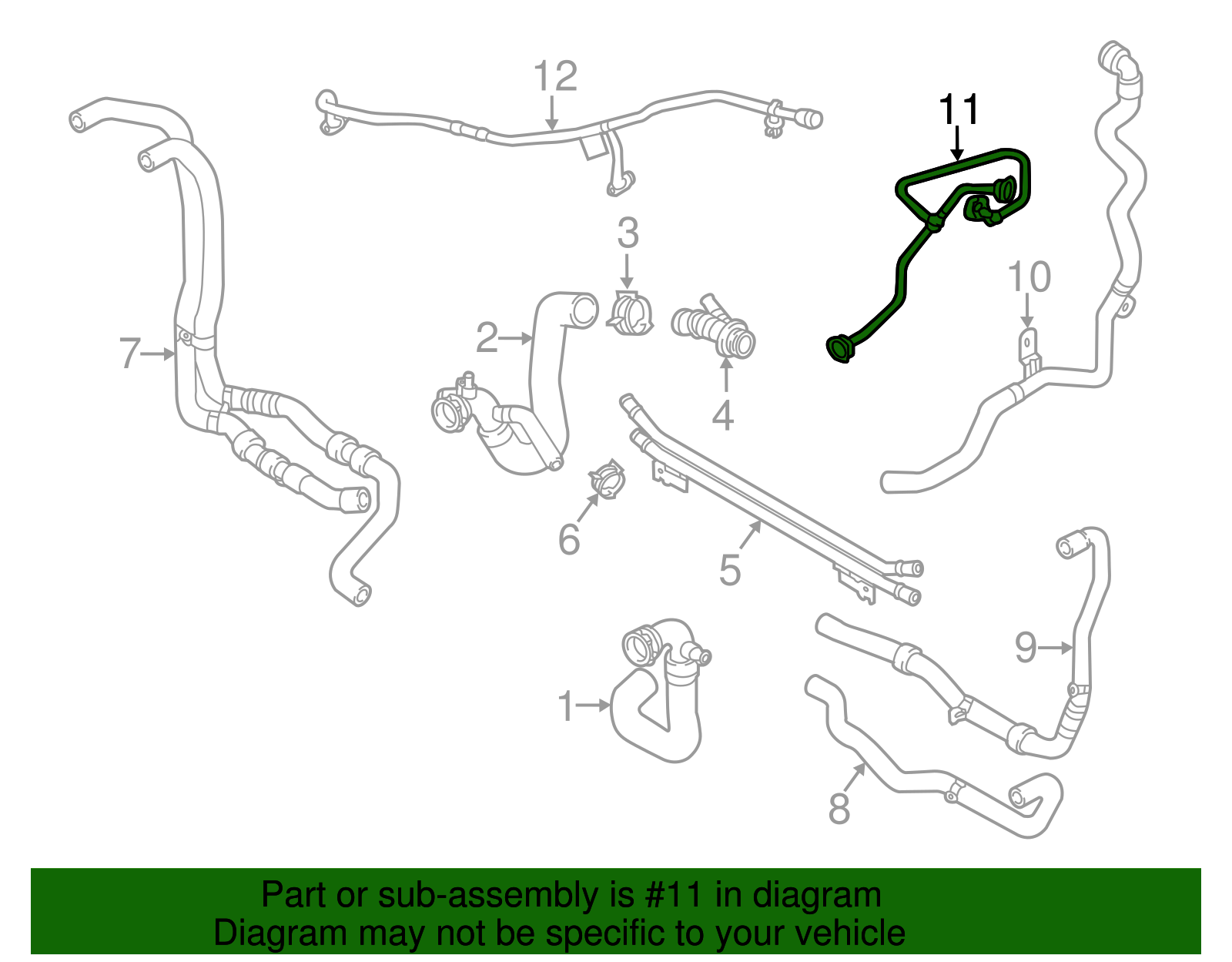2018-2024 Audi Overflow Hose 80A-121-081-DB | OEM Parts Online