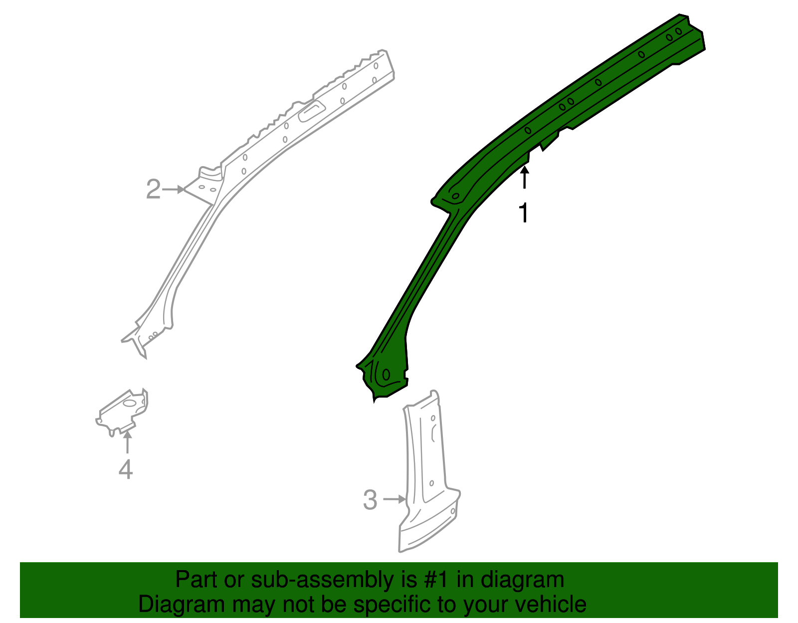 4L0-809-203 - Upper Pillar Reinforced 2007-2015 Audi Q7 | Audi OEM Parts