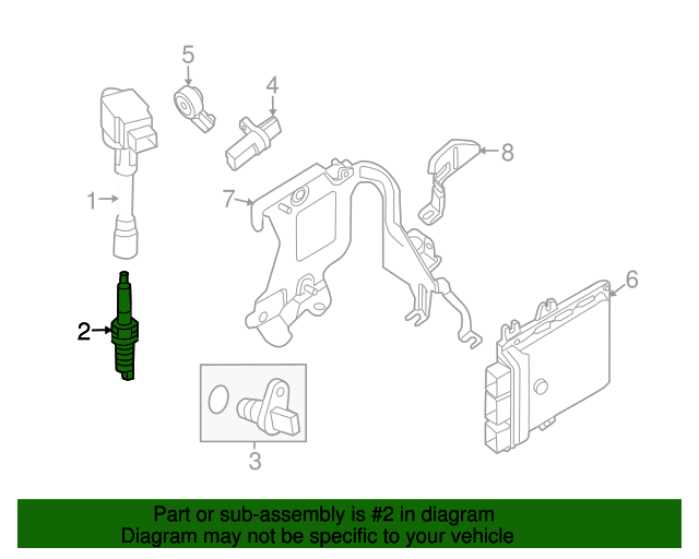2013-2020 Nissan Spark Plug 22401-3TA1B | Parts for Nissans