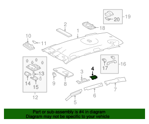 2006-2012 Toyota RAV4 Headliner Support Bracket 63363-0R010 | Toyota ...
