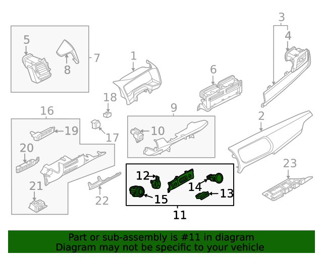 2024 Nissan Rogue Console Panel 96912-4MT0A | Nissan Parts ...