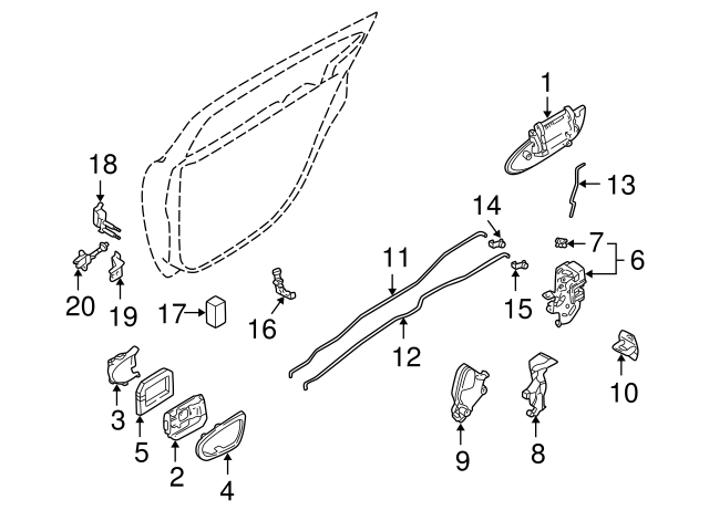 1998-2003 Nissan Lock Rod Insulator 80845-71L00 | TascaParts.com