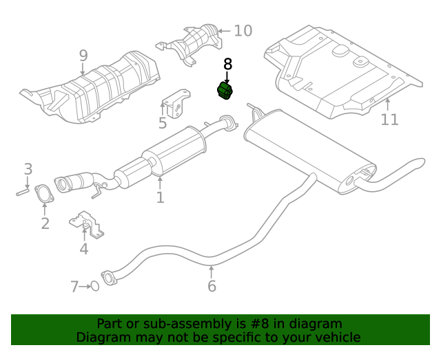 20651-6LA4B - Muffler & Pipe Rubber Mount 2020-2024 Nissan Sentra ...