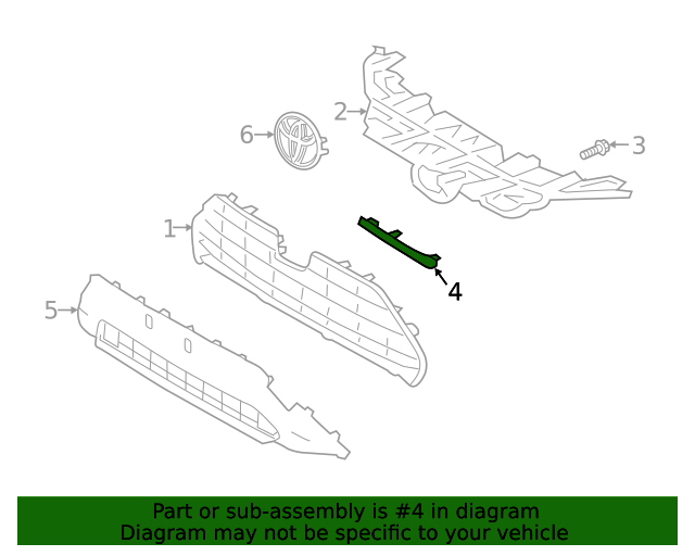 53123-0R050 - Upper Grille - 2019-2021 Toyota | OEM Genuine Toyota Parts