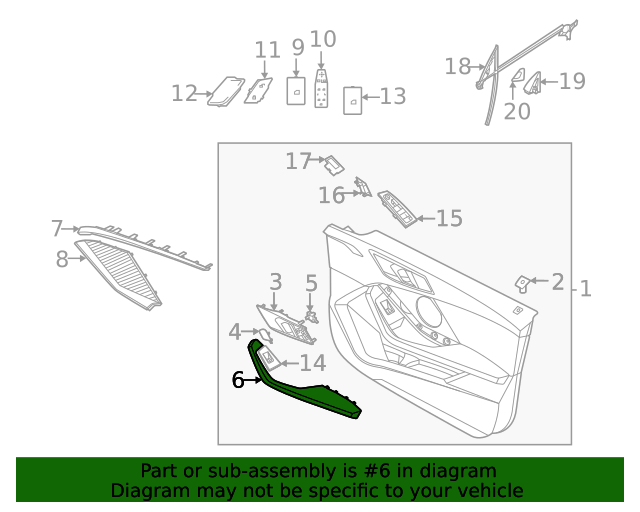 51-41-5-A0C-6F8 - Door Armrest 2020-2024 BMW | AutoNationParts.com