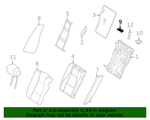 167-923-09-00-9051 - Seat Belt Guide 2020-2023 Mercedes-Benz ...
