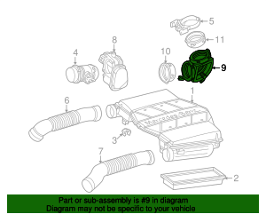 112-140-02-18 - Air Mass Sensor Bracket 1999-2010 Mercedes-Benz ...
