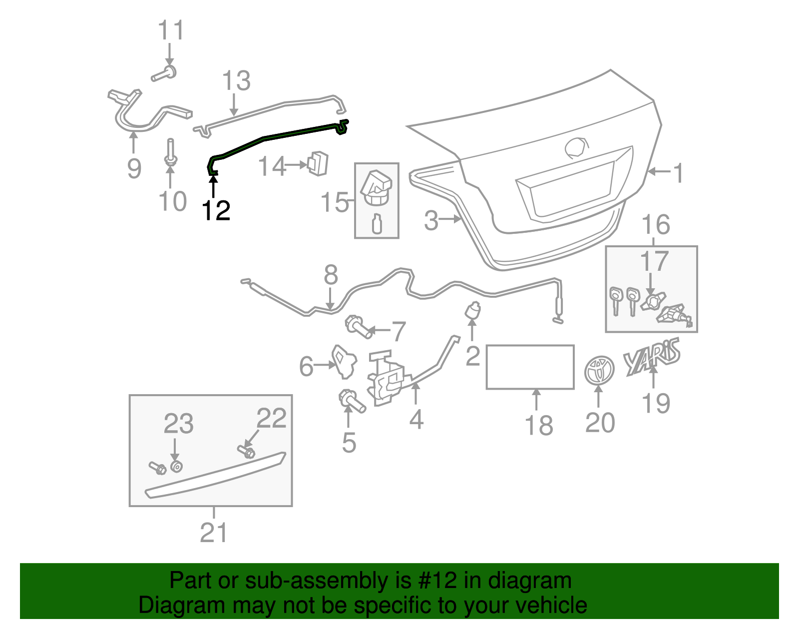 2007-2012 Toyota Yaris Torsion Bar 64531-52051 | Retail Performance ...