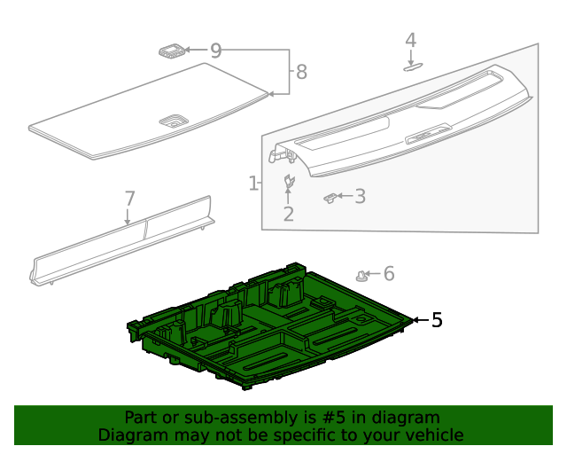 2021-2022 Cadillac Escalade ESV Storage Box 84877442 | GMPartsDirect.com