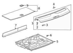 2021-2022 Cadillac Escalade ESV Parchment Load Floor Trim Panel ...