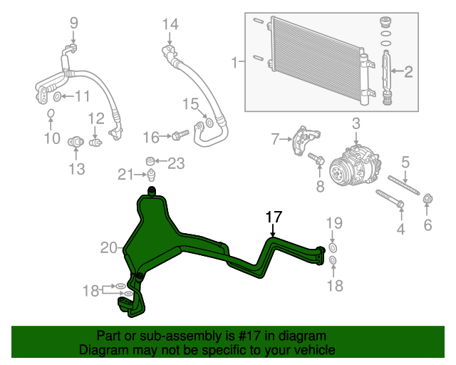 2015-2021 Buick Encore Air Conditioning Evaporator Hose 95352965 ...