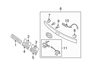 2007-2009 Kia Rondo Tail Gate Molding 87310-1D000 | Kia Automotive Parts